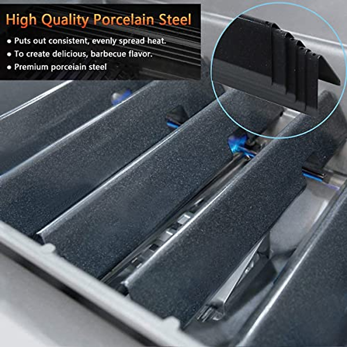 17 inch Porcelain Enameled Flavorizer Bars for Weber Genesis II E-310, II S-310, II E-330, II E-335, II S-335, II LX S/E-340 Gas Grill, Heat Plate for Genesis II/LX 300 Series Grill Parts, 66032/66795