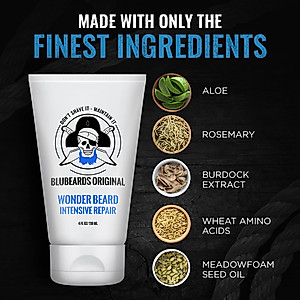 Bluebeards Original Wonder Beard Intensive Repair, 4 oz. - Beard Conditioner for Men with Meadowfoam Seed Oil & Amino Acids to Deeply Restore, Soften, and Rejuvenate Your Beard and Skin - Made in USA