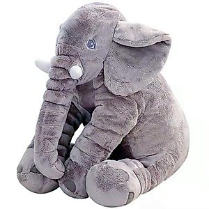Ryttir 24 Inch Fuzzy Large Elephant Stuffed Animal, Soft Stuffed Elephant Toy Cuddly Bedroom Elephant Plush, Funny Elephant Gifts for Girls Boys