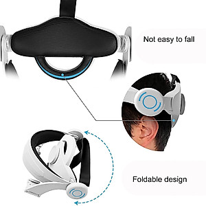 HUAYUWA Adjustable Head Strap with Head Cushion for Oculus Quest 2 VR Accessories, Replacement for Elite Strap Comfortable Protective Headband Enhanced Support and Reduce Head Pressure in VR, White 2