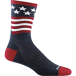 Darn Tough Men's Patriot Micro Crew Run Sock (Style 1037) - Stars and Stripes, Medium