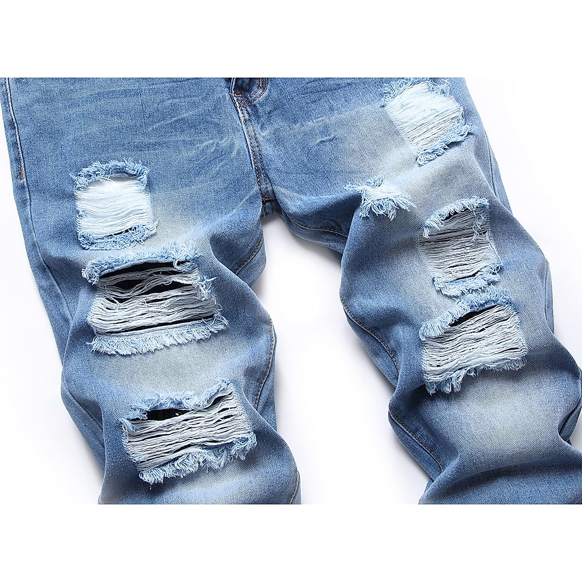 Men's Jeans Blue Ripped Pants Regular Fit Tapered Leg Denim Pants Distressed Dress Cool Jeans Athletic Fit Classic Destroyed (blue9301, 38)