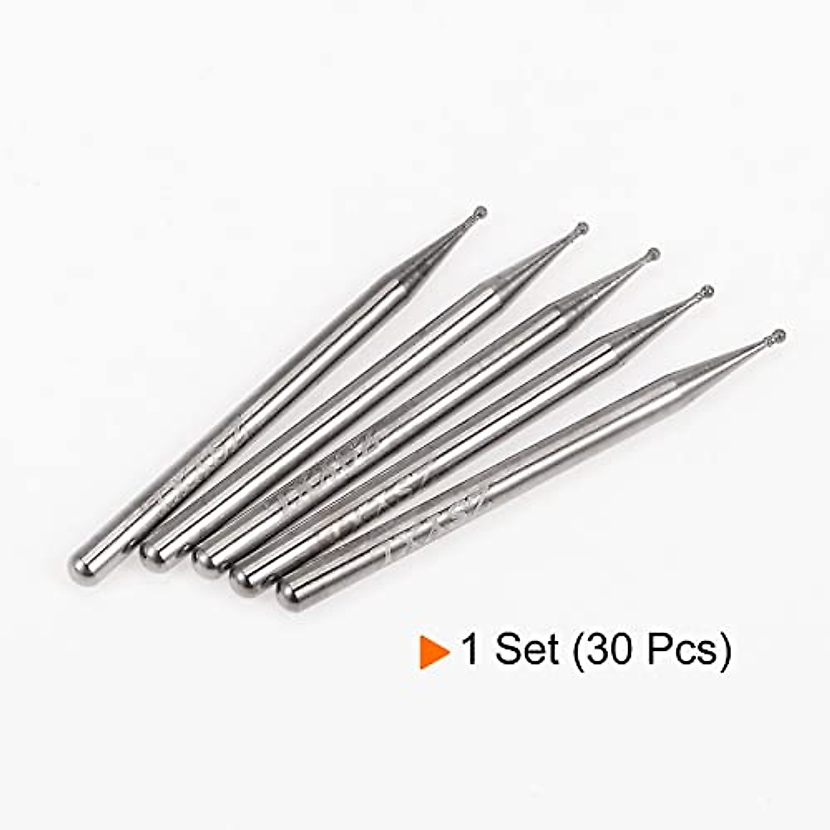 HARFINGTON 30pcs Diamond Grinding Burrs Carving Bits 1mm Ball Shape Head Mounted Point 1/8 Shank for Rotary Tool
