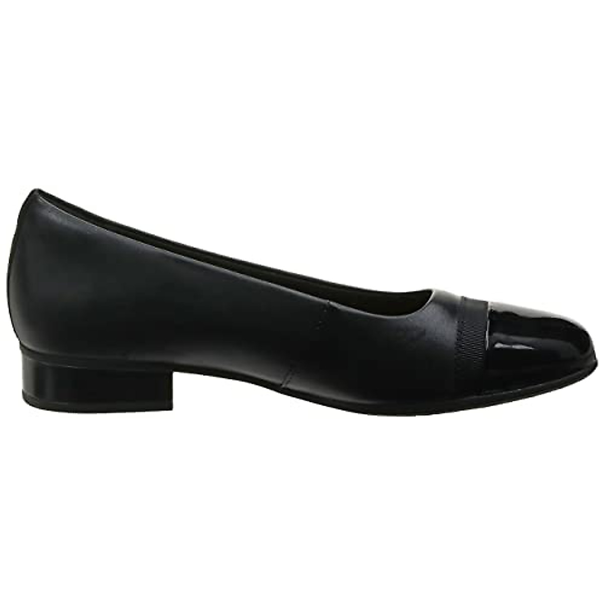 Clarks womens Juliet Monte Pump, Black Leather/Synthetic, 8.5 Wide US