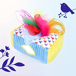 Lovebirds Montessori Sensory Baby Toy Tissue Box-Toddler Infant STEM Cognitive Development-Toddler-Juggling Scarves-Pull Along-Manipulative Preschool Learning Toys-Babies 6-12months