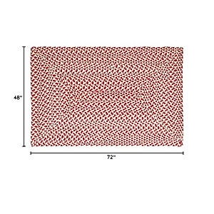 Super Area Rugs Tri-Color Cotton Farmhouse Braided Cotton Rug - Buffalo Check Red,White,Gray 4' x 6' Rectangle