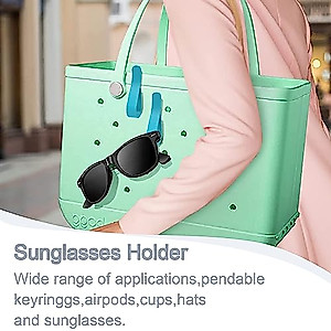 5PCS Hooks Accessories for Bogg Bags, Insert Charm Cutie Cup Holder Connector Key Holder Mask Holder (Lake Blue)