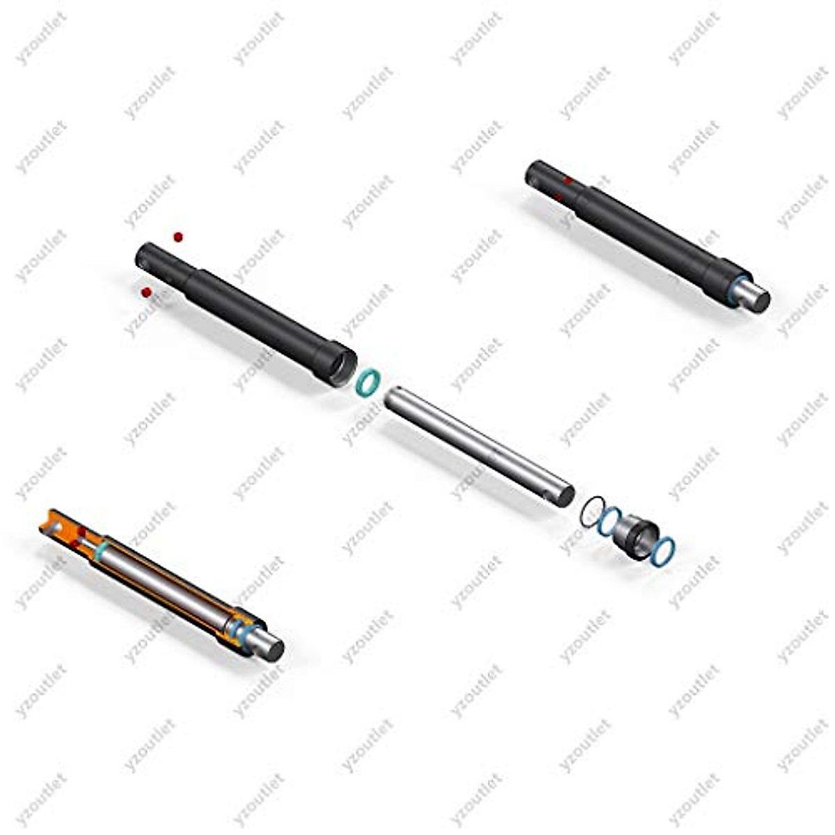 1.5" X 6" Stroke, Replacement Snow Plow Cylinder Fits Western Plow (Brand New)