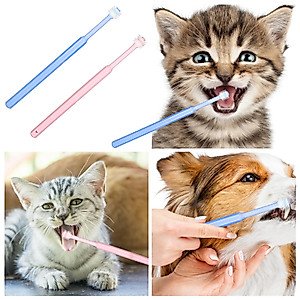 2 Pack Small Dog Toothbrush,360 Degree Silicone Cat Toothbrush Pet Dental Care Dog Oral Hygiene Deep Clean Pet Teeth Cleaning Kit Soft Bristles Friendly to Gums, Easy to Handle, Fresh Breath - Medium
