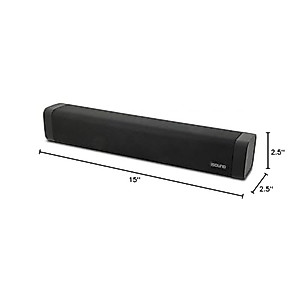 i.Sound ISound-6961 15-in. High-Performance Bluetooth Sound Bar and Speakerphone with FM Radio, Black