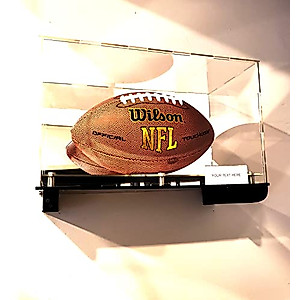 Full Size Football, Shoe, Sneaker Shelf Wall Mount Acrylic Display Case Memorabilia Box UV Protection Floating Box