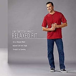 Wrangler Authentics Men's Comfort Flex Waist Relaxed Fit Jean Carbon 44W x 32L