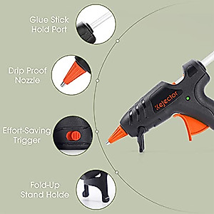 Kejector Hot Glue Gun, Mini Hot Glue Gun kit with 30pcs Glue Gun Sticks, Fast Heating Small Glue Gun, Anti-Drip Glue Gun for Kids DIY School Craft Projects and Quick Home Repairs, 20W