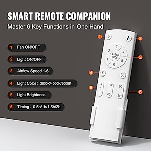 VEVOR Bathroom Exhaust Fan, 110 CFM High-Efficiency Ventilation, 1.5sones Low Noise Operation All-Copper Motor, Remote Control, Energy-Saving Bathroom Ceiling Fan For Various Ceilings