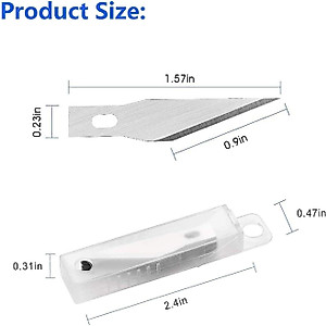 DIYSELF 1 Pcs Craft Knife Hobby Knife with 11 Pcs Stainless Steel Blades Kit, 1pcs Steel 15MM Ruler for Art, Scrapbooking, Stencil(Blue)