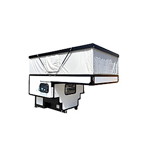 Pop-Up Truck Camper with Sliding Queen Size Bed/Sofa Bed/Bathroom and Kitchen., White