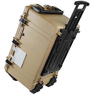 Eylar XXXL 32" Transport Roller Gear, Camera, Tools, Equipment Hard Case Waterproof w/Foam (Tan)