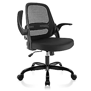 KERDOM Office Chair, Ergonomic Desk Chair, Breathable Mesh Computer Chair, Comfy Swivel Task Chair with Flip-up Armrests and Adjustable Height