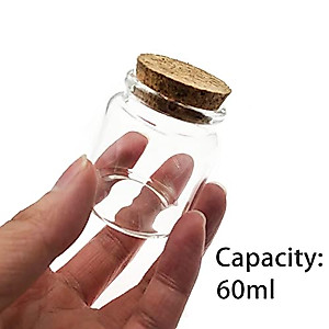 IMMTTYY 12Pack 2OZ Cork Stopper Glass Bottles,Mini Wide Mouth Mason Jar Shot Glasses,Perfect for home bar, man cave or she shed Great stocking stuffer,Favor Jars for Honey,Mousse with 24 Labels