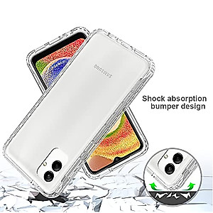 Dzxouui for Samsung Galaxy A04 Case, Samsung Galaxy A02 Case, Cute Crystal TPU Bumper Shockproof Protective Phone Case Cover with [2 Pack] Screen Protector, Clear