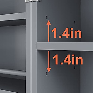 HOMEFORT 41" Kitchen Pantry Cabinet, Storage Cabinet with 6 Adjustable Shelves, Space Saving Cupboard Cabinet for Kitchen Pantry Office