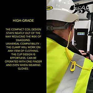 BearTOOLS Micro Coil Elastic Lanyard, Max Load 0.9kg 50cm Dual Attachment | Tool Lanyard for Small Tools, Helmets | Coil Lanyard, Hardhat Accessory | Used in Construction & Work Sites (1-Pack)