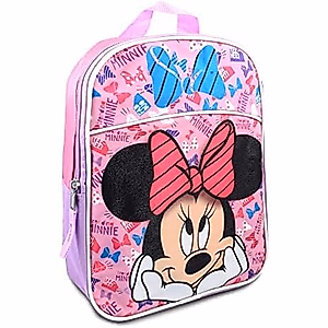 Fast Forward Minnie Mouse Backpack and Lunch Box Set - Bundle with Mini 11" Minnie Backpack, Minnie Mouse Lunch Box, Water Bottle, Stickers, More | Minnie Mouse Backpack for Girls