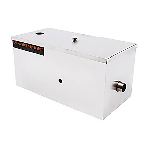 Commercial Grease Trap Interceptor, 3.5 GPM Stainless Steel Interceptor Kitchen Waste Water Oil-Water Separator Under Sink Grease Trap for Home, Hotel, Restaurant, Factory Kitchen Tools
