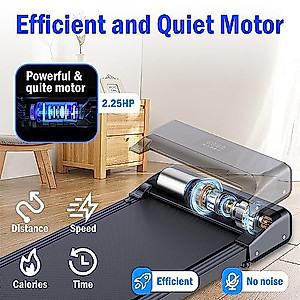 Icefox Under Desk Treadmill, 2.25HP Walking Pad Desk Treadmill for Home with LED Display and Remote Control, Desk Treadmill for Office Under Desk, 265 Lbs Capacity