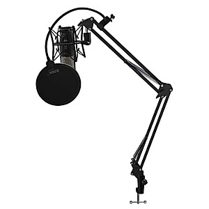 AKG P420 Condenser Microphone Bundle with Studio Stand, Pop Filter and XLR Cable (4 Items)