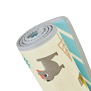 Angelbliss Play Mats for Babies - Haute Collection - Play Mat for Infants – Non-Toxic Baby Rug – Cushioned Baby Mat Waterproof Playmat – Reversible Double-Sided Kindergarten Mat (Medium - Blue)