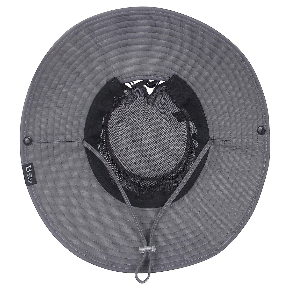 Mukeyo Womens Ponytail Sun Hat Summer Foldable Wide Brim Outdoor UV Protection Mesh Bucket Cap for Beach Fishing Hiking Gardening Grey