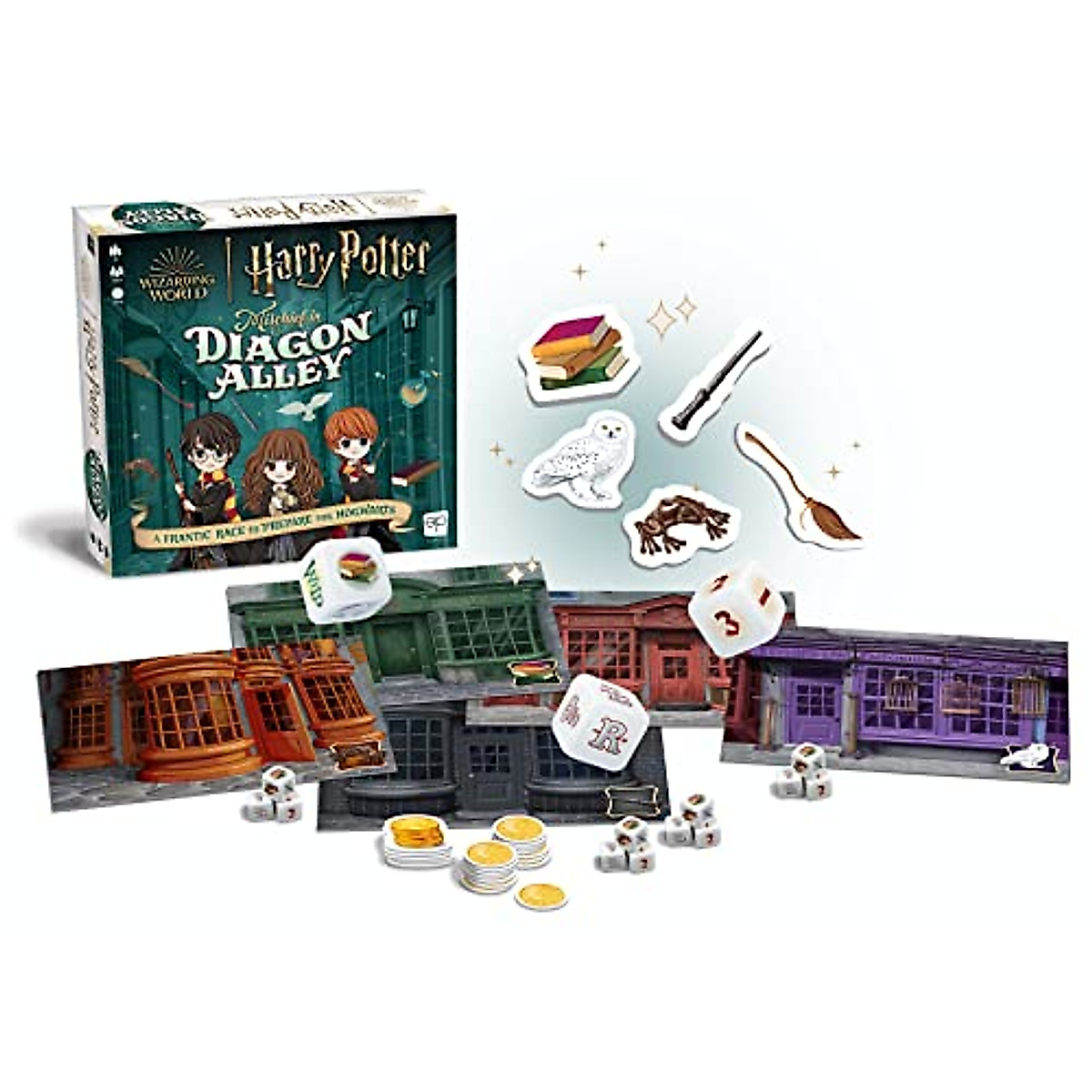 Harry Potter Mischief in Diagon Alley | Quick-Rolling Family Dice Game | Artwork Inspired by Harry Potter | Perfect Kids & Family Board Game | Officially-Licensed Harry Potter Game & Merchandise