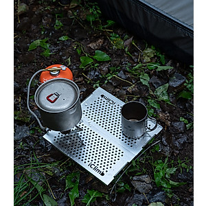 iClimb Mini Solo Folding Table Ultralight Compact for Backpacking Camping Hiking Beach Picnic (Silver, Mini)