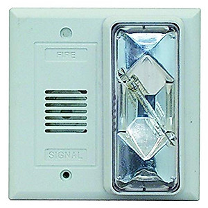 Edwards-Signaling-6536-G5 Horn Strobe, Clear, 4-1/2 in. H, 24VAC/DC,White