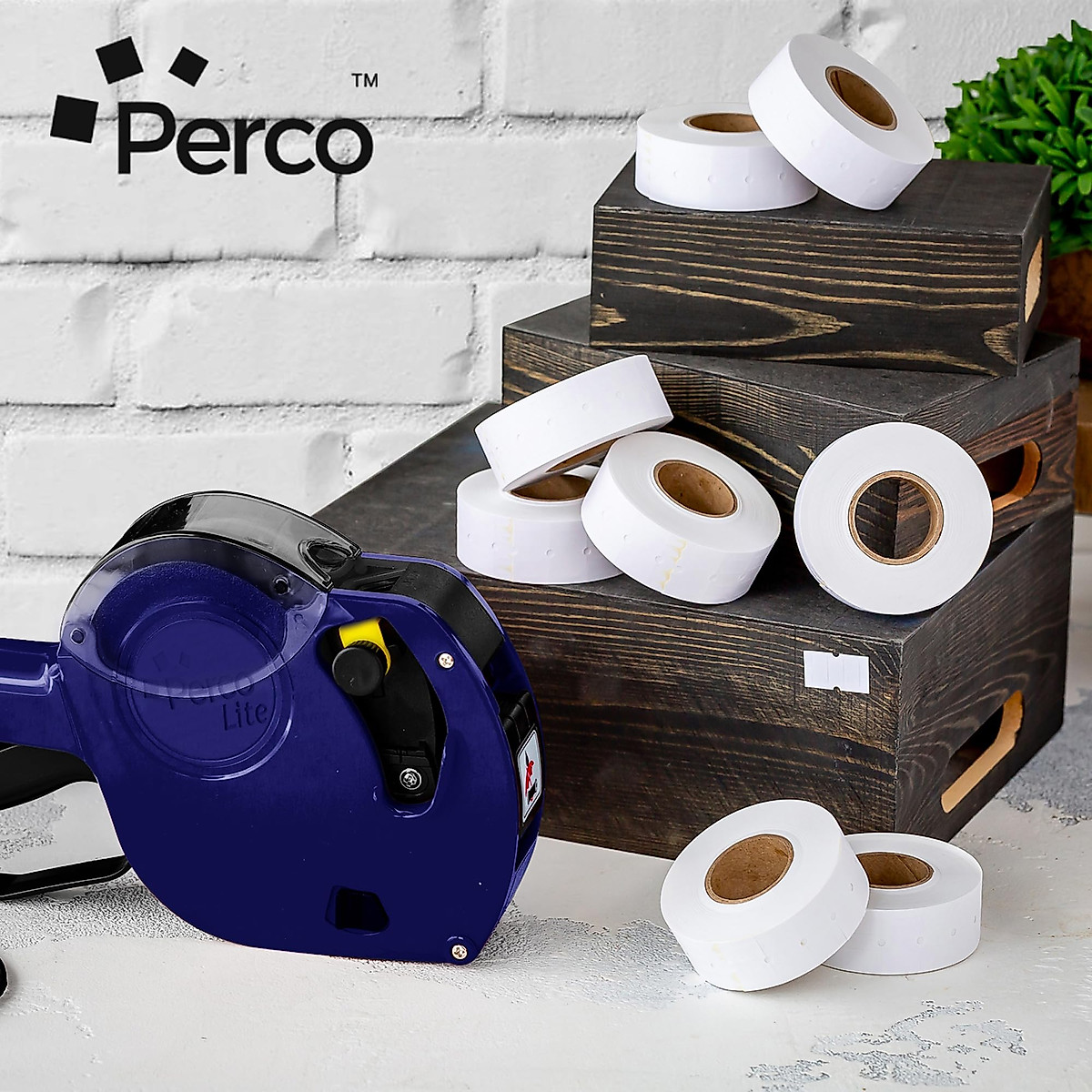 Perco 1 Line White Labels - 1 Sleeve, 8,000 Blank Price and Date Gun Labels for Perco 1 Line Price and Date Guns