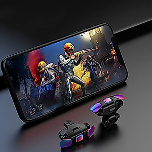 TEESSO Mobile Trigger, Game Controller for iPhone Android, PUBG Cellphone Gaming Joystick 4 Fingers Operation, with Sensitive Shoot Aim Keys for Fornite/Knives Out/Rules of Survival (blue)