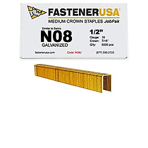 1/2" Leg x 7/16" Crown 16GA GALV N08 Staples 5,000ct | N08J
