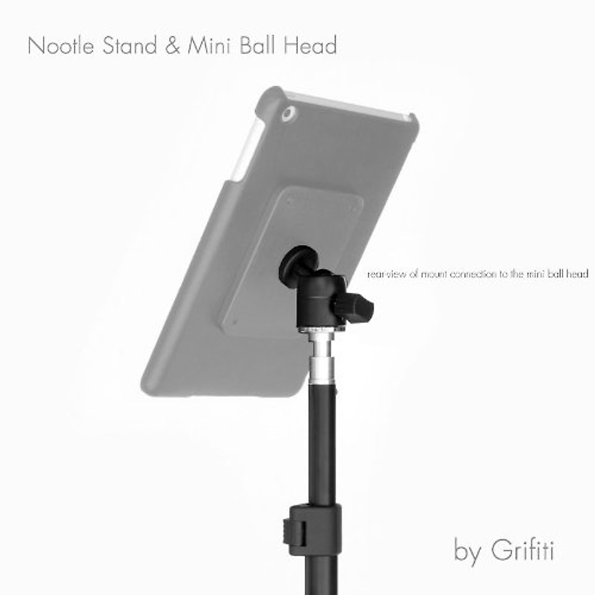 GRIFITI Nootle 58 Inch Adjustable Stand Tripod Mount with Mini Ball Head & Travel Case for 1/4 20 Threaded iPad Holder, Universal Standard or Large Tablet Mounts, Cameras, Displays & Photos or Video