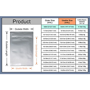 MITOB Flat Mylar Bags Zipper Lock Foil Bag 4 Mil Silver for Zip Food Storage Lock Resealable Aluminum Mylar Pouch Heat Sealable (100, 2.4x3.1 inch)