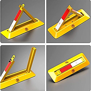 Folding Parking Barrier, Car Parking Pole Triangular, Removable Parking Space Lock, Manual Parking Blocker, Parking Security Bollards,48CM