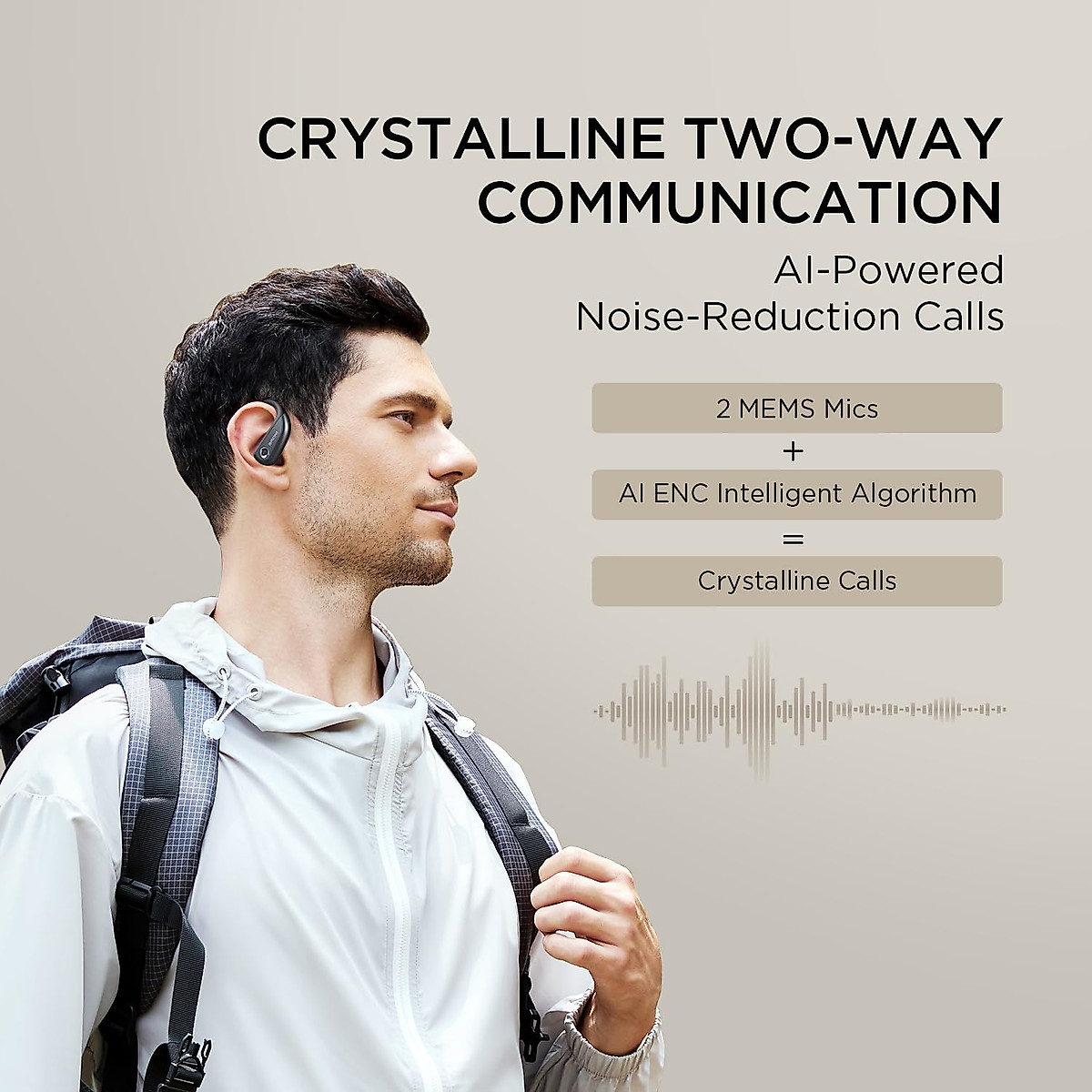 1MORE S50 Fit Open Earbuds, Open-Ear Wireless Bluetooth Headphones (Gray)