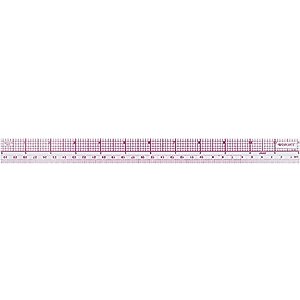 Westcott 10ths/Metric Beveled Ruler, 12-Inch/30cm (B-65), Clear