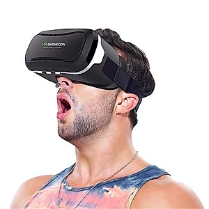 VRSHINECON VR Glasses - 3D Virtual Glasses and Smart Phones Compatible 4.5 to 6.0 inch Screen VR Glasses (Color : Black)