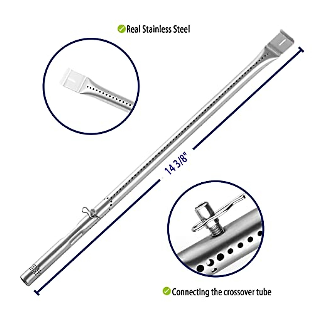 Grill Repair kit for Charbroil Advantage Series 4 Burner 463240015, 463240115, 463343015, 463344015 Gas Grills, Stainless Pipe Burner, Heat Plate Tent Shield, Adjust Carryover Tube Replacement Parts