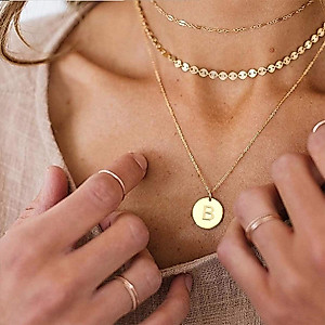 Aimber M Necklace,Initial Necklace for Women,Letter Necklace for Women(Silver,M)