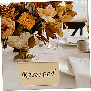 VOSAREA 4sets Table Booked Reserved Signs for Tables Meeting Banquet Reserved Signs Ceremony Reception Reserved Signs Table Card Holder Table Number Holders Tents Golden Stainless 4pcs*4