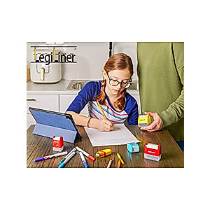 LEGILINER Spaces: 1" Dashed Handwriting line with Broken Baseline. Rolling, self-Inking Stamp Handwriting Practice Tool for Teachers/OT’s/Homeschool/Special Ed. Pre-K/Kindergarten Size