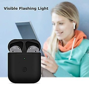 Wireless Charging Case Compatible with AirPods 1 2，Air pods Charger Case Replacement with Bluetooth Pairing Sync Button，no Aipods