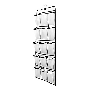 Zimso 30 Pockets Dual Sided Hanging Shoe Rack Hanging Shoe Shelves, Baby Shoe Hanger Organizer for Closet 43.9 x 43.9 in (White)